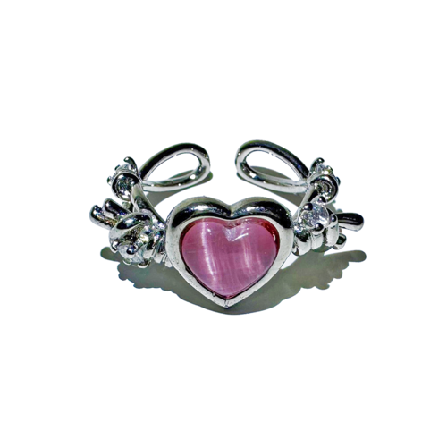 [3AMGANG] Pink heart angel ring – SellerWork