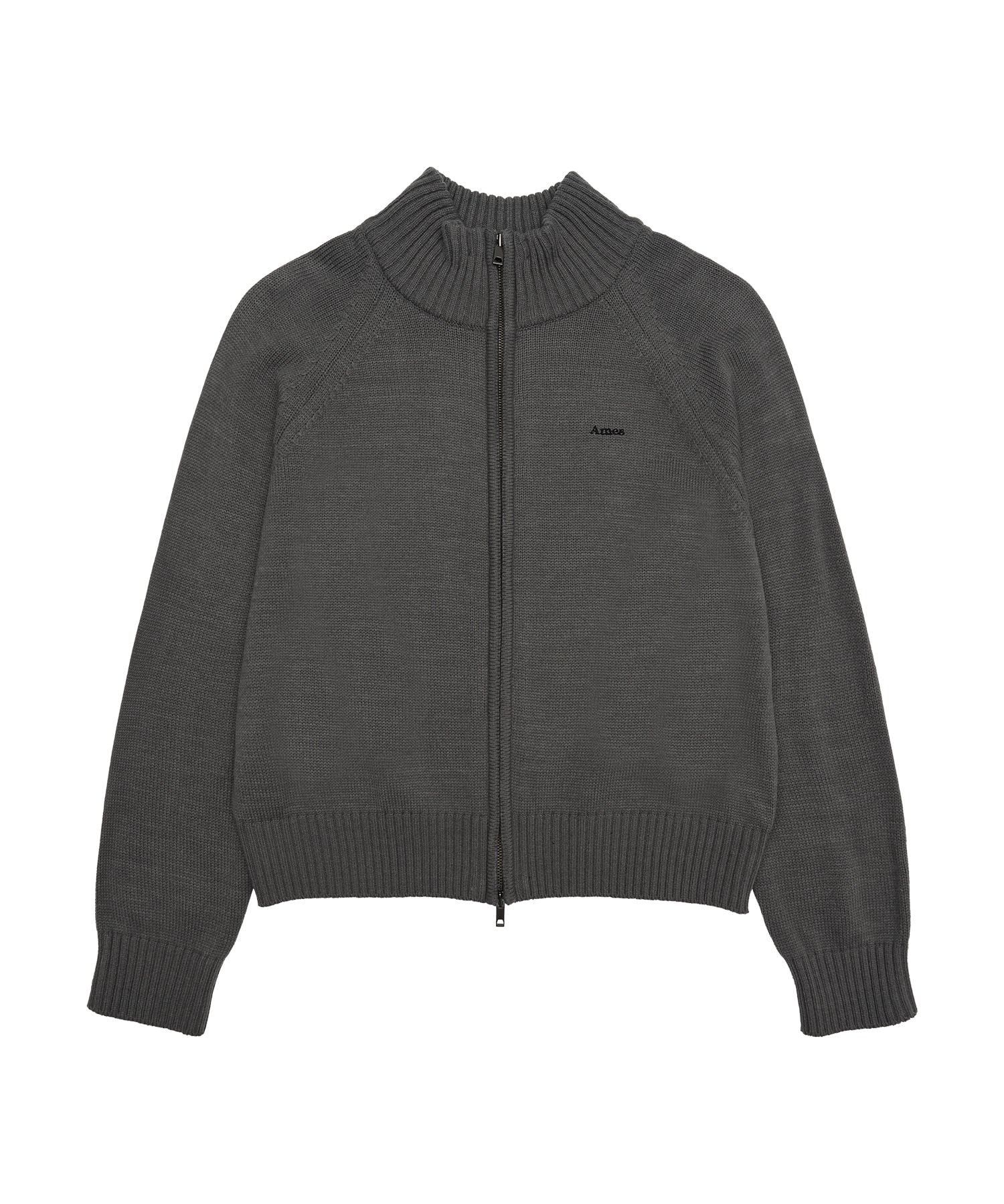 [AMES WORLDWIDE] BASIC KNIT ZIP-UP CHARCOAL – SellerWork