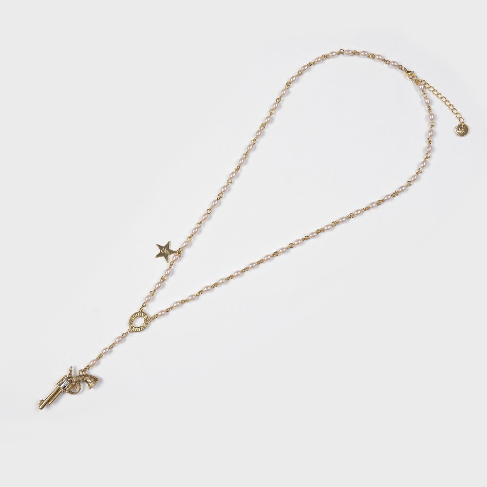 [EIREVE] Seasonless REVOLVER BEADS NECKLACE (GOLD&BEIGE) – SellerWork
