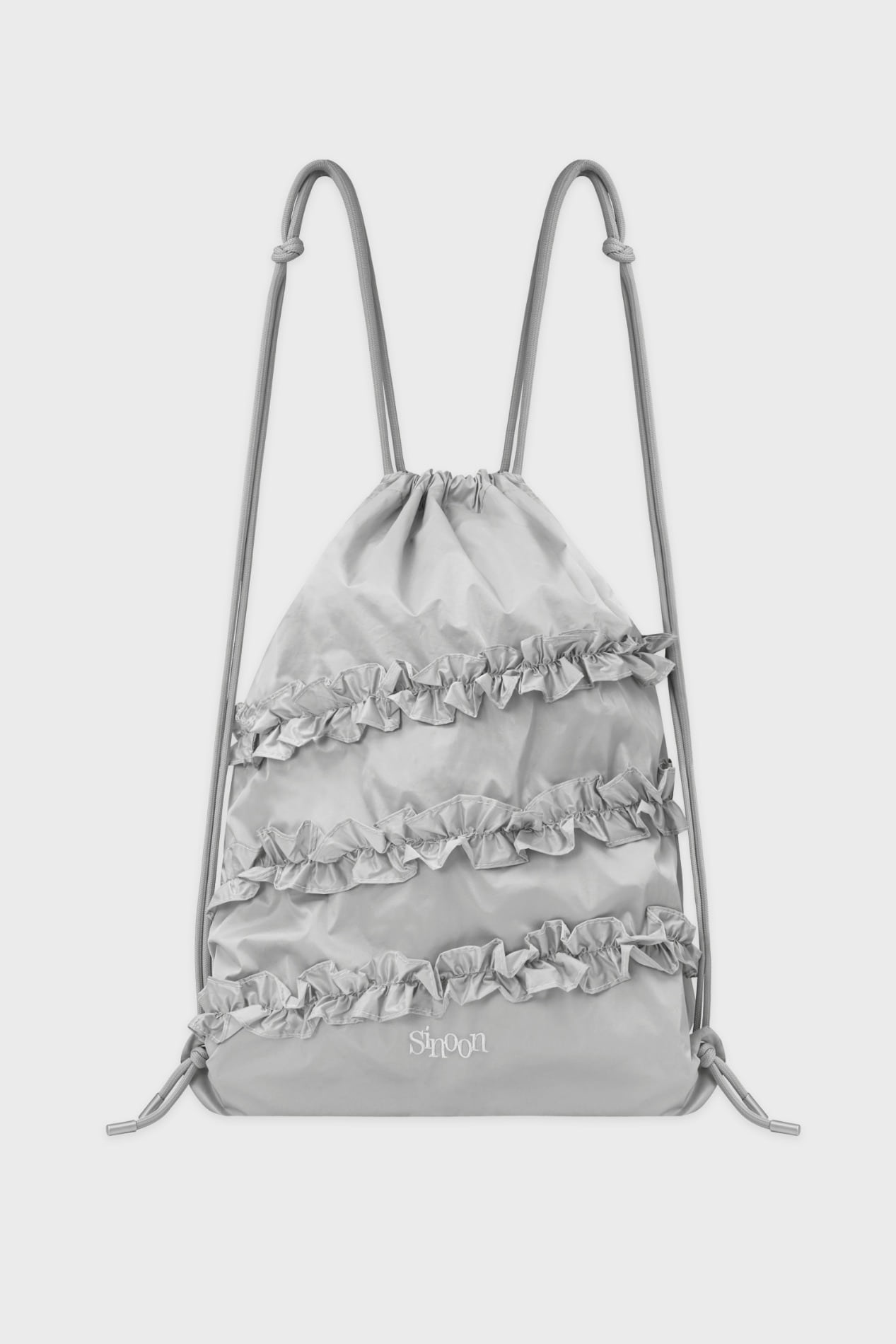 [SINOON] Ruffle String Bag (Silver) – SellerWork