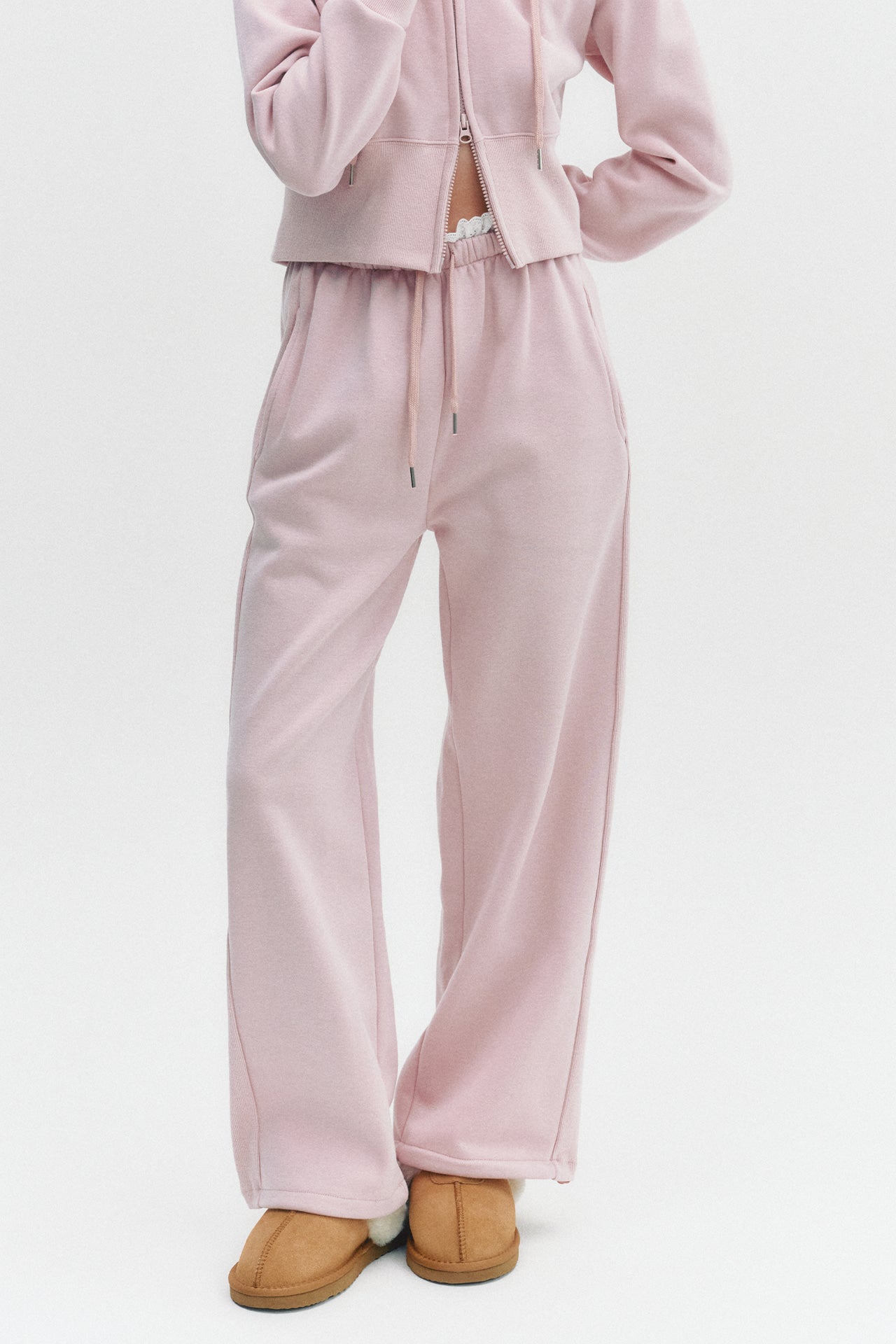 [MOILLY] Lace Combi Side Pants Pink – SellerWork