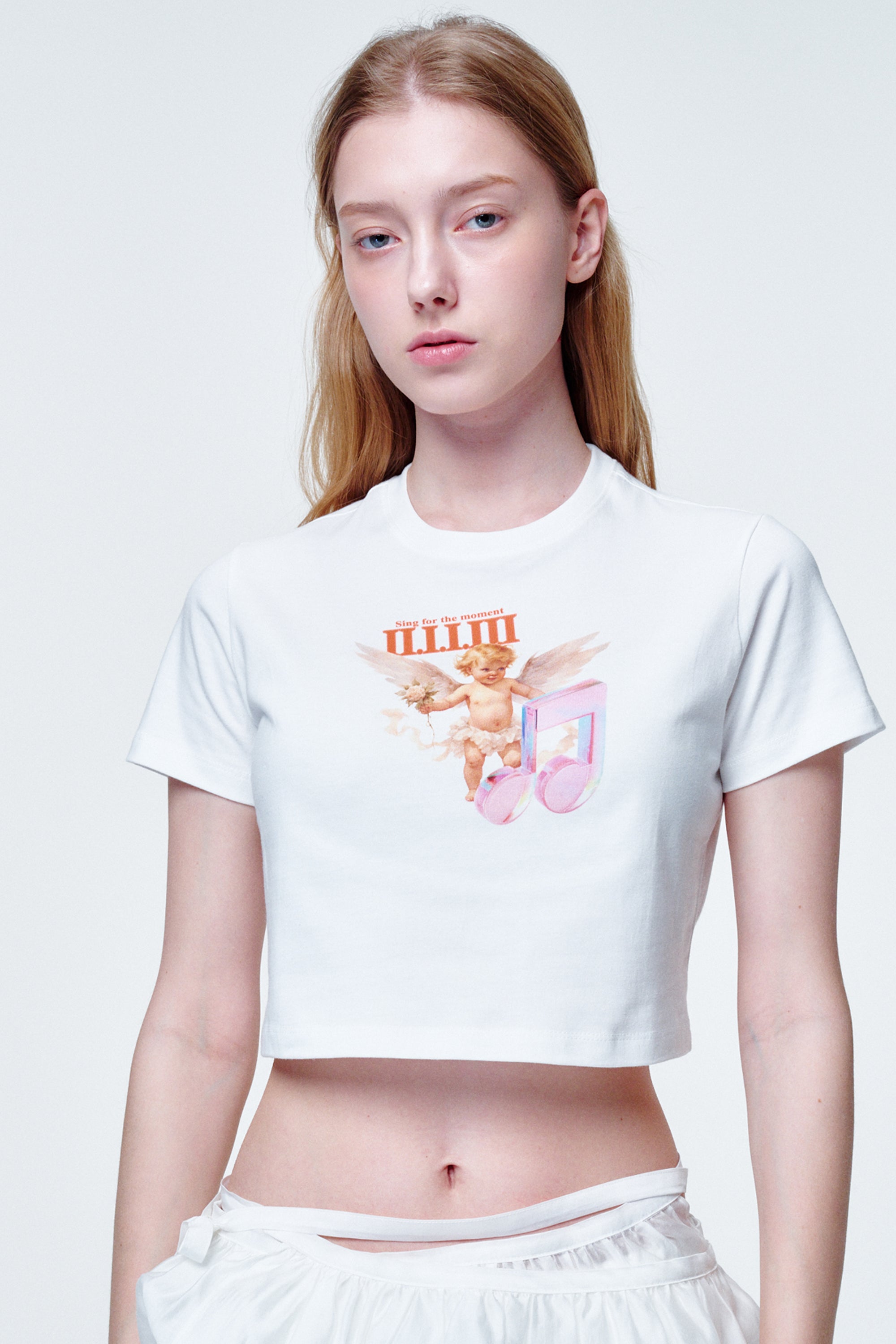 [2113 STUDIO] SS 25 Crop Tshirts Angel with double notes – SellerWork