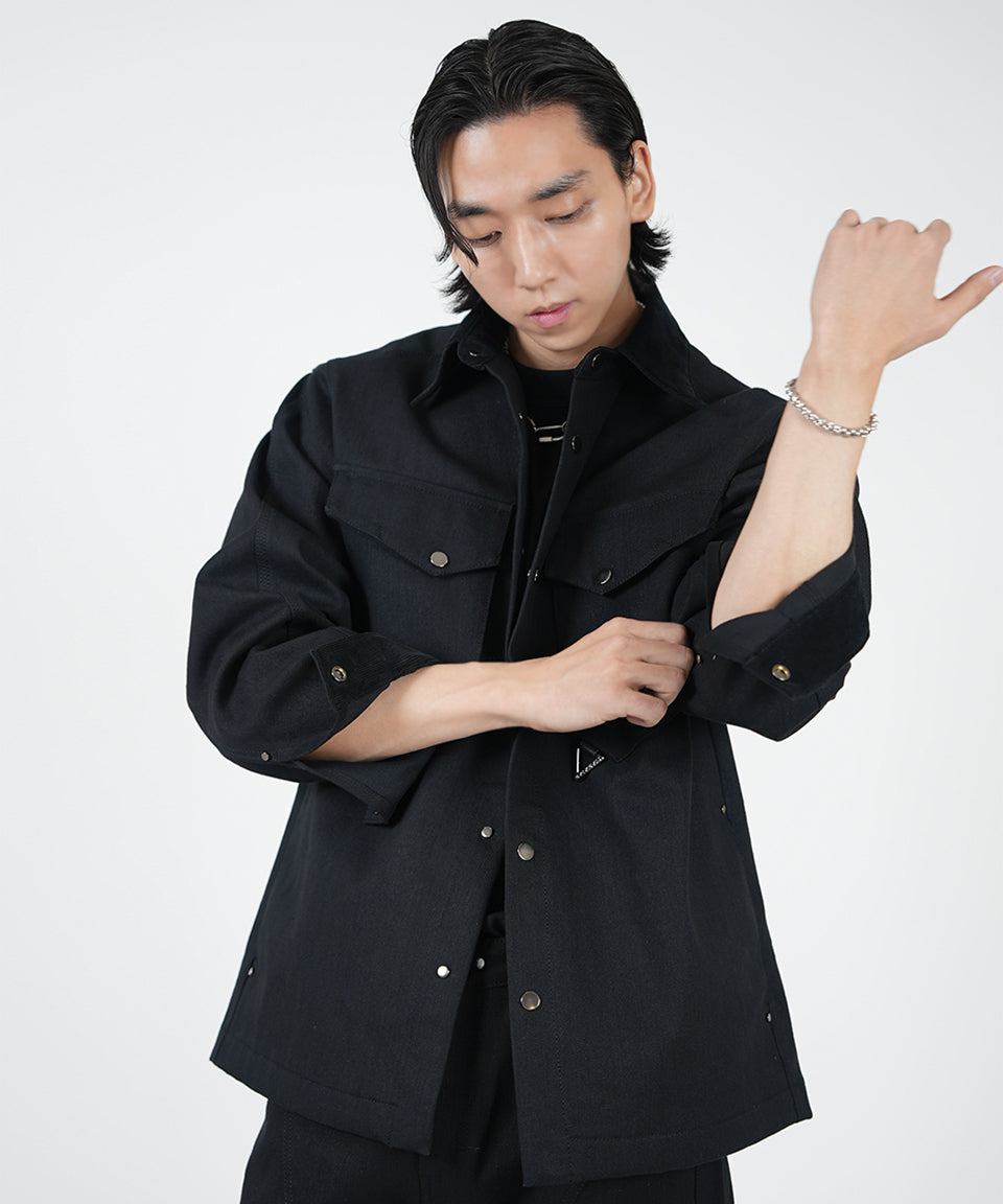 [VLACK VEAST] SS 25 VC4303 _DENIM JACKET _Black – SellerWork