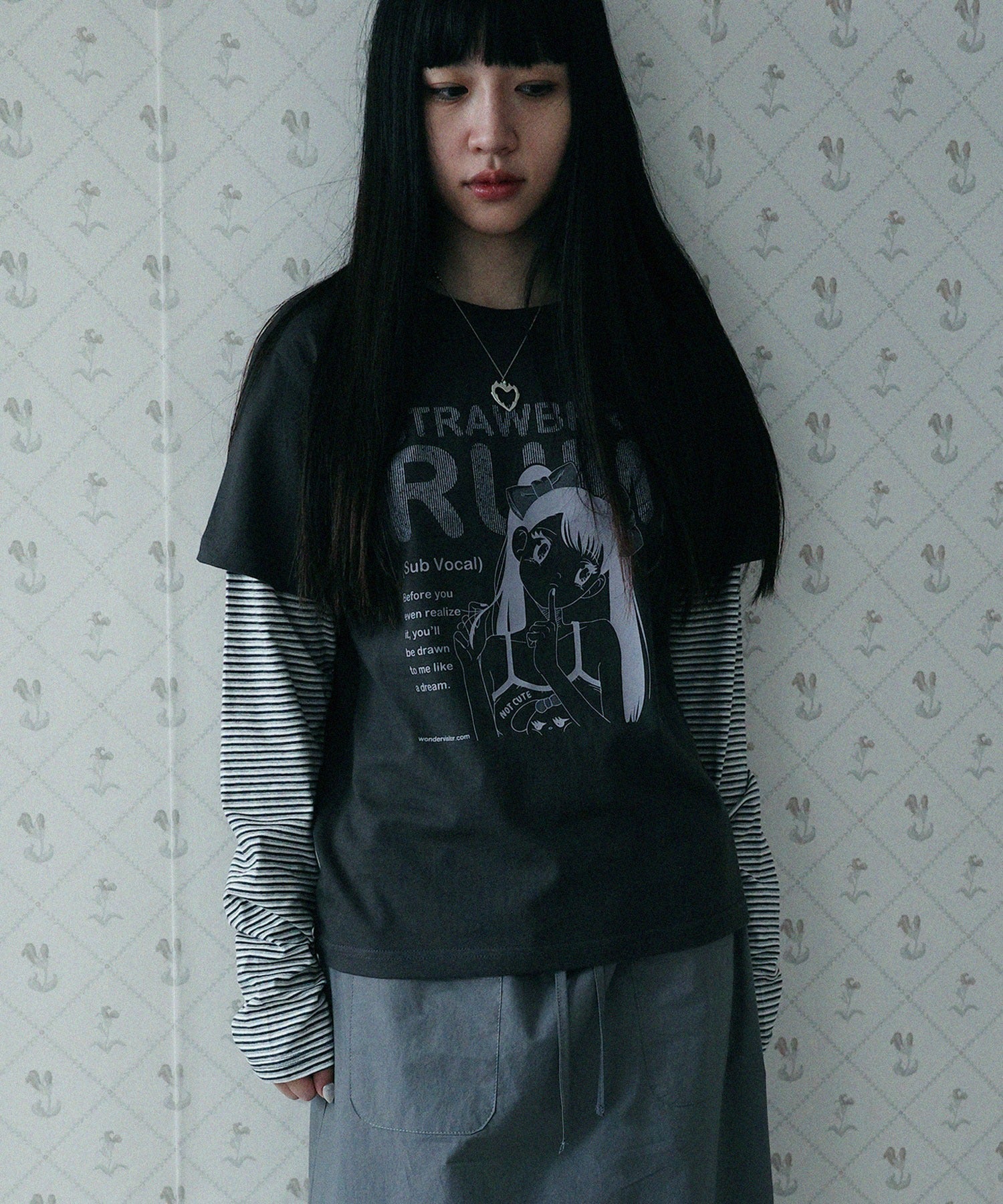 [WONDER VISITOR] SS 25 RUMI pfp Layered LS-T (Charcoal grey) – SellerWork