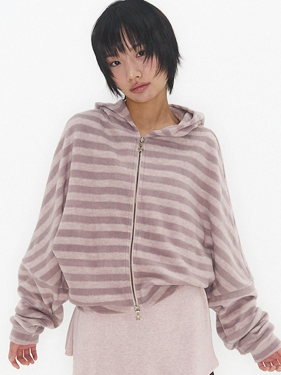 [EXPIRED GIRL] COMFY WING HOODIE ZIP-UP MAUVE PINK – SellerWork