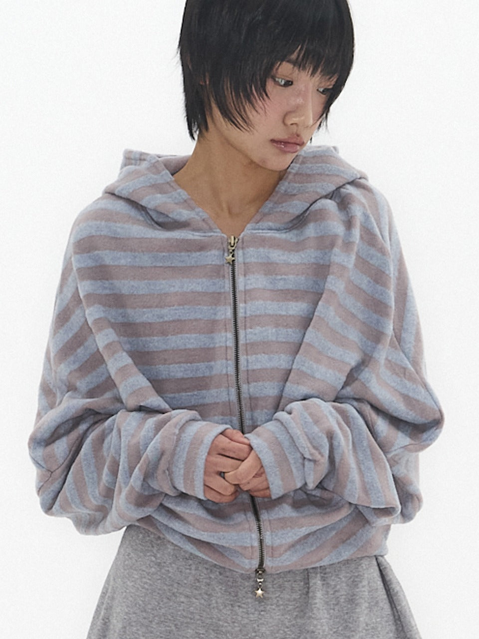 [EXPIRED GIRL] COMFY WING HOODIE ZIP-UP DUSTY BLUE – SellerWork
