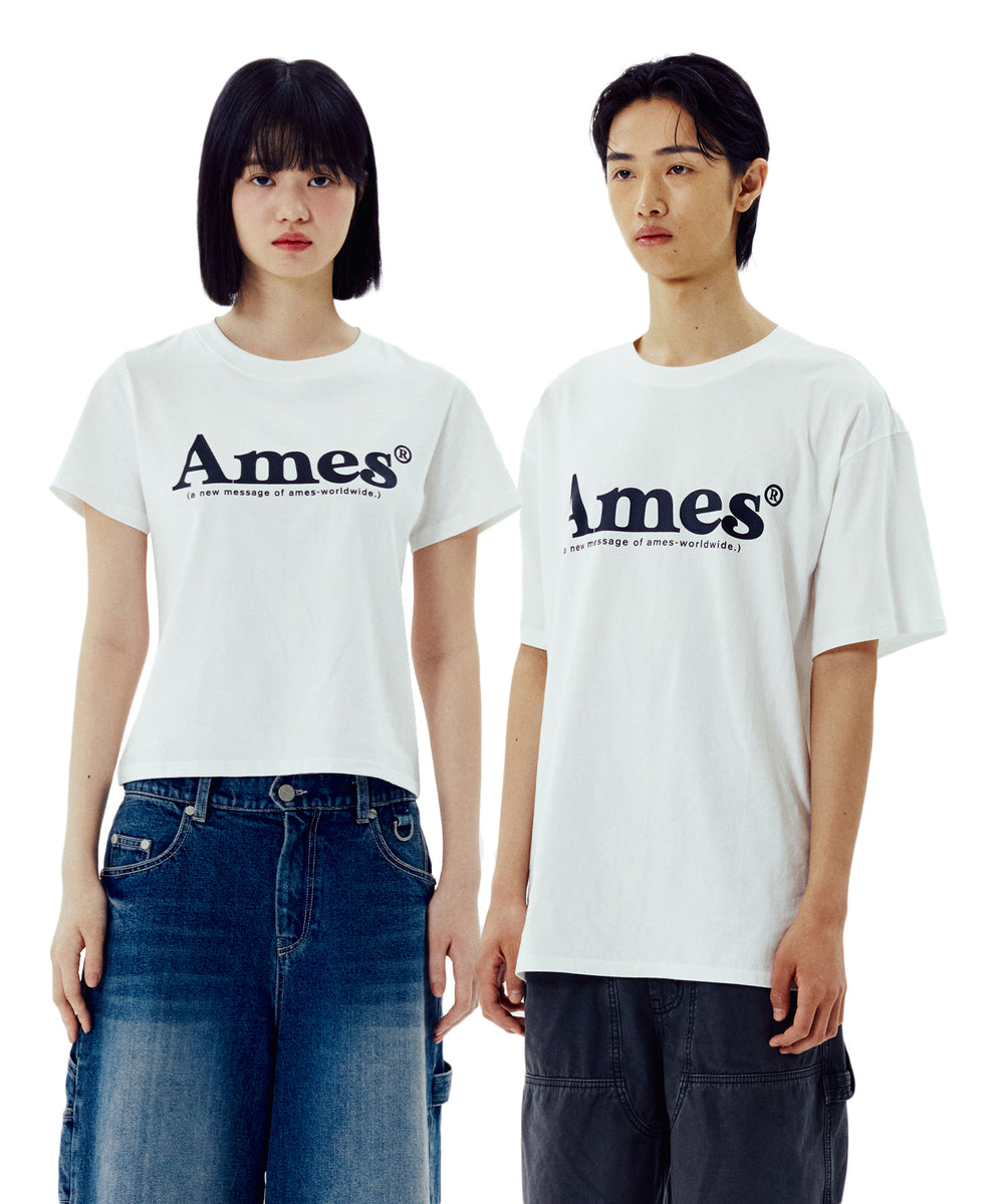 [AMES WORLDWIDE] Summer 23 BASIC LOGO TEE WHITE – SellerWork
